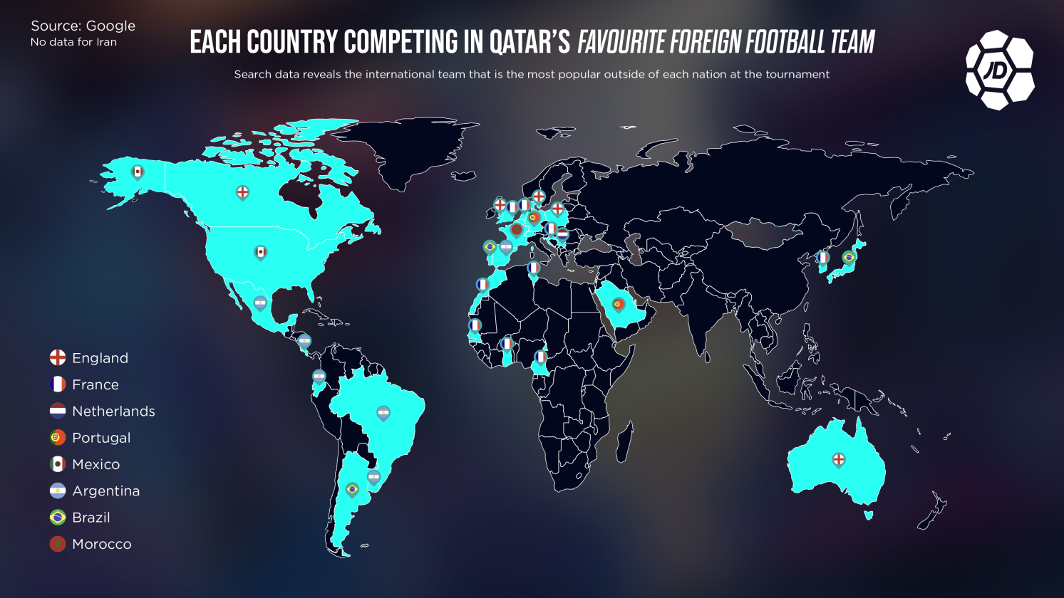 Who Are The Most Googled ‘Foreign Teams’ in Each Country at Qatar