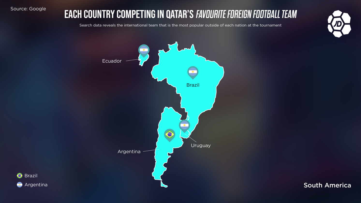 Who Are The Most Googled ‘Foreign Teams’ in Each Country at Qatar